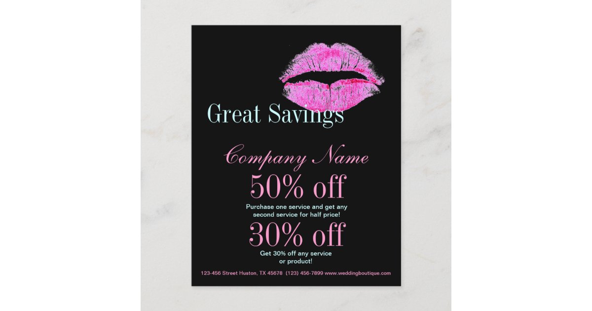 modern pink lips Makeup Artist cosmetologist Flyer | Zazzle