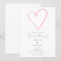 Modern pink love heart wedding invitation | Zazzle