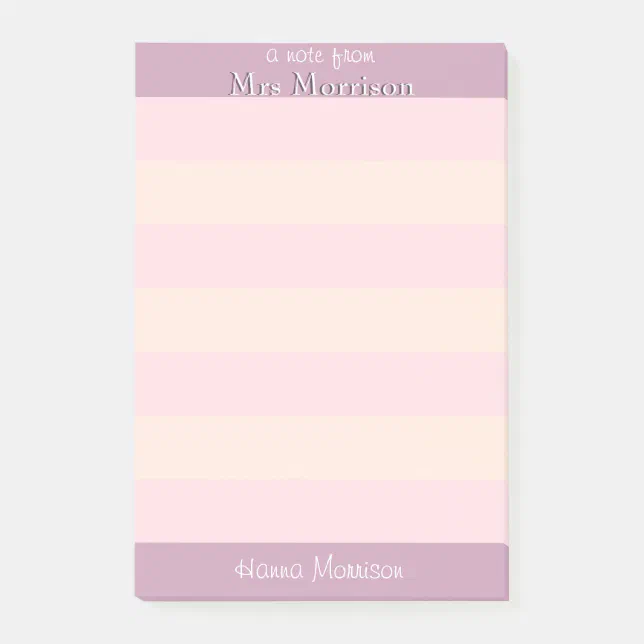 Modern Pink Office School Teacher Mom Student Post-it Notes | Zazzle