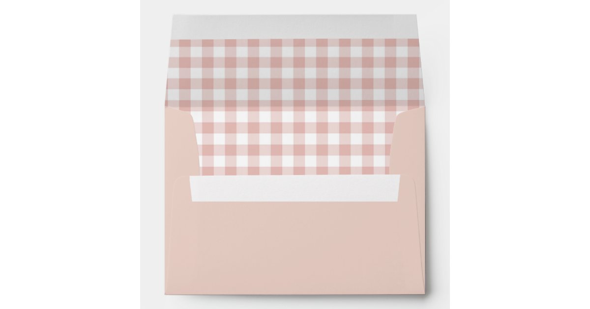 Modern Pink Plaid Summer Spring Envelope | Zazzle