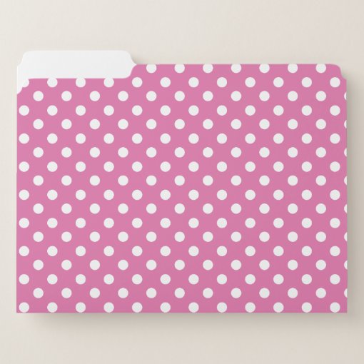 Modern Pink Polka Dot File Folder | Zazzle