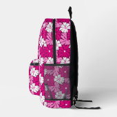 Modern Pink Purple White Floral Girly Pattern Printed Backpack | Zazzle
