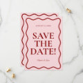 Modern Pink Red Bright Funky Bold Retro Wedding Save The Date | Zazzle