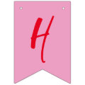 Modern Pink Red Happy Birthday Bunting Flag | Zazzle