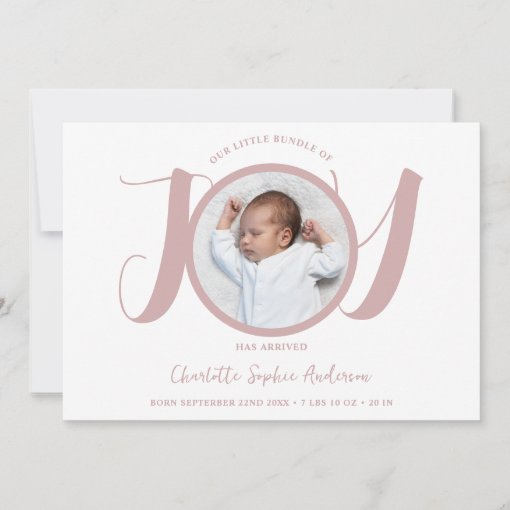 Modern Pink Script Baby Girl Three Photo Birth Announcement | Zazzle