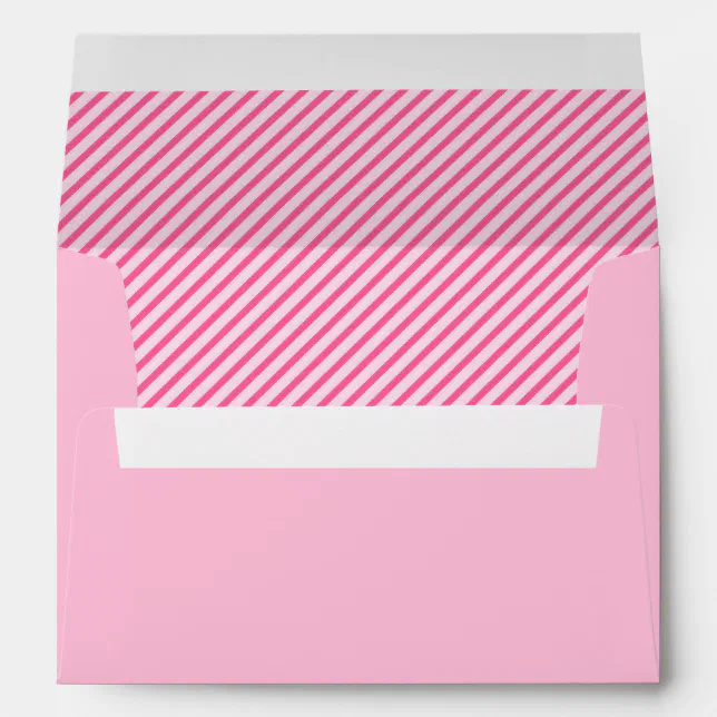 Modern Pink Stripes Envelope | Zazzle