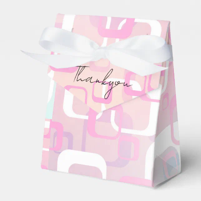 Modern Pink Thank You Favor Box | Zazzle