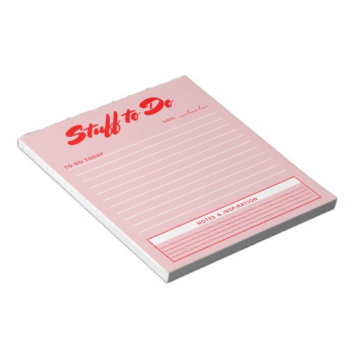 Modern Pink To Do List Design Notepad | Zazzle