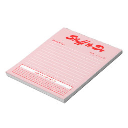 Modern Pink To Do List Design Notepad | Zazzle