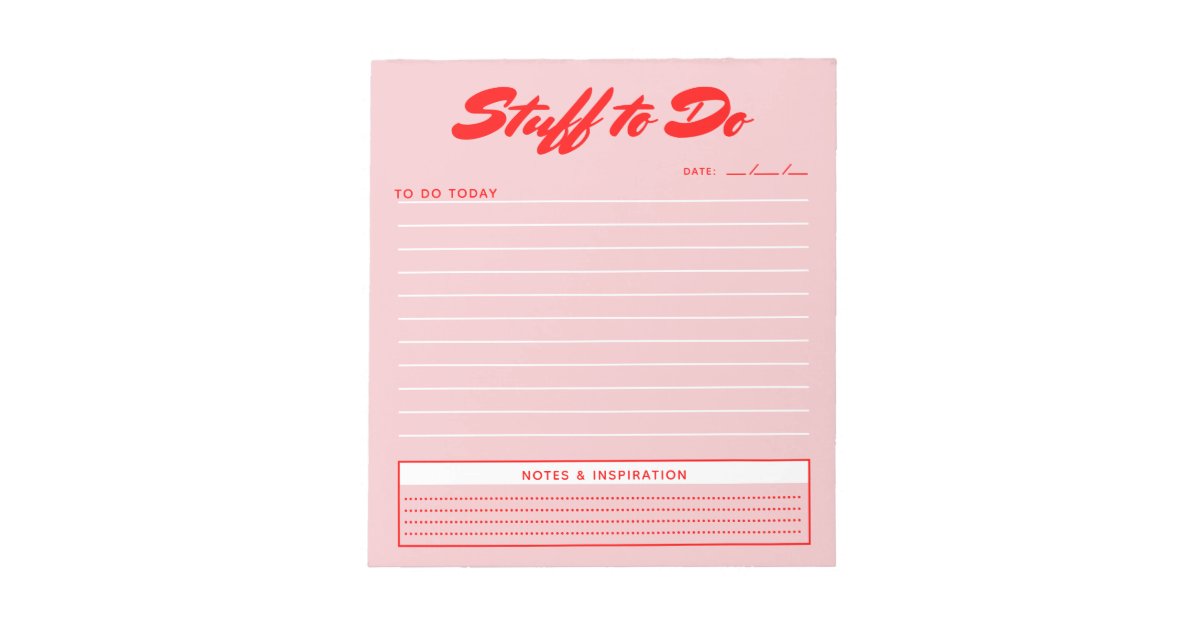 Modern Pink To Do List Design Notepad | Zazzle