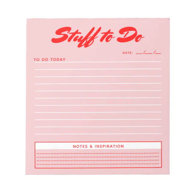 Modern Pink To Do List Design Notepad | Zazzle