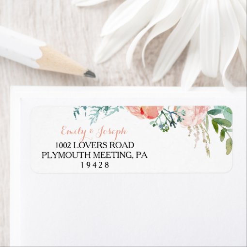Modern Pink Tropical Floral Return Address Label | Zazzle