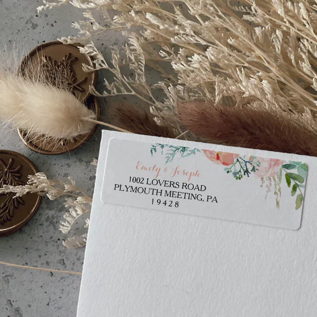 Modern Pink Tropical Floral Return Address Label | Zazzle