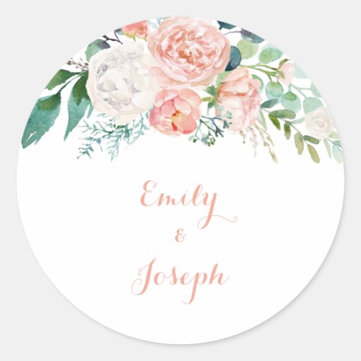 Modern Pink Tropical Floral Wedding Envelope Seals | Zazzle