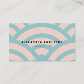 Modern Pink & Turquoise Wave Pattern Business Card | Zazzle