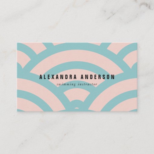 Modern Pink & Turquoise Wave Pattern Business Card | Zazzle