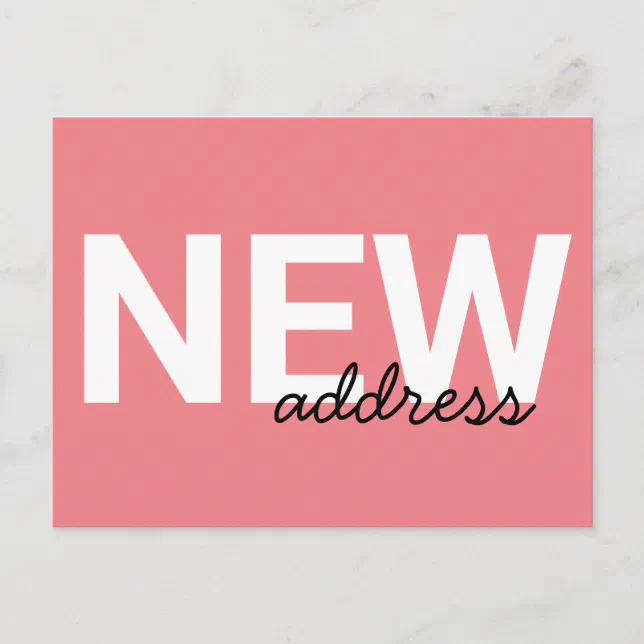 Modern Pink Typography Moving Announcement Postcard | Zazzle