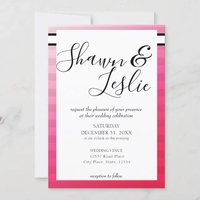 Modern Pink Wedding Typography Invitation V2 | Zazzle