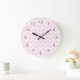 Modern Pink & White Chevron Clock - gray numbers | Zazzle