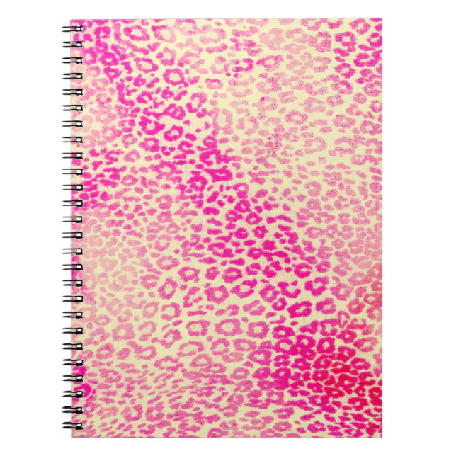 Modern Pink Yellow Watercolor Cheetah Animal Notebook | Zazzle