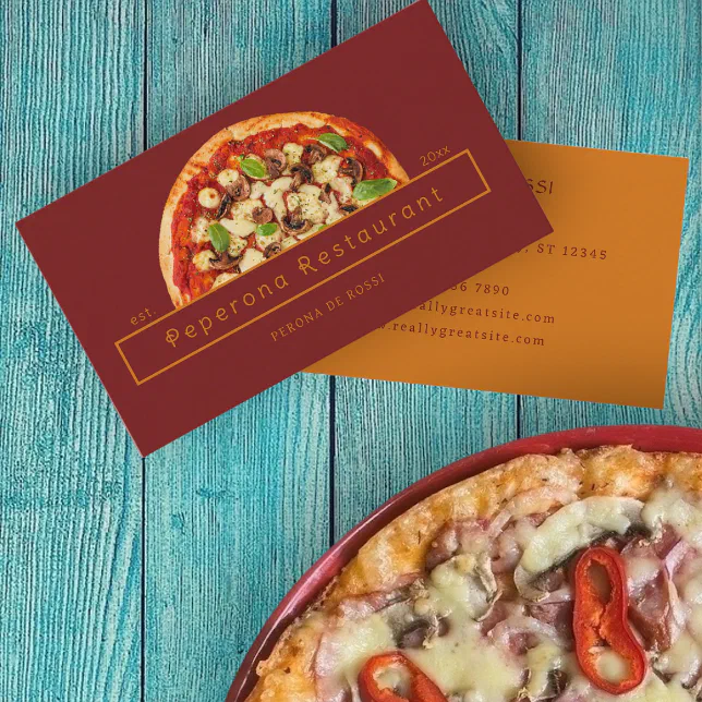 Modern Pizza Business Card | Zazzle