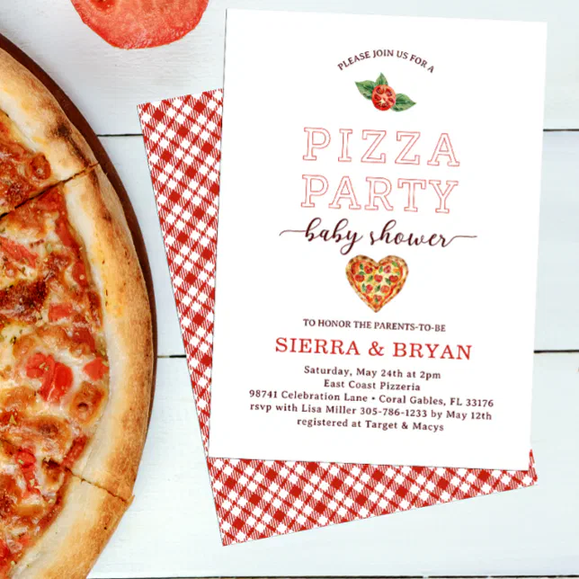 Modern Pizza Party Baby Shower Invitation – Fun & | Zazzle