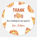 Modern Pizza Party Birthday Sticker Labels | Zazzle