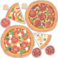 Modern Pizza Pepperoni Food Fun Sticker | Zazzle