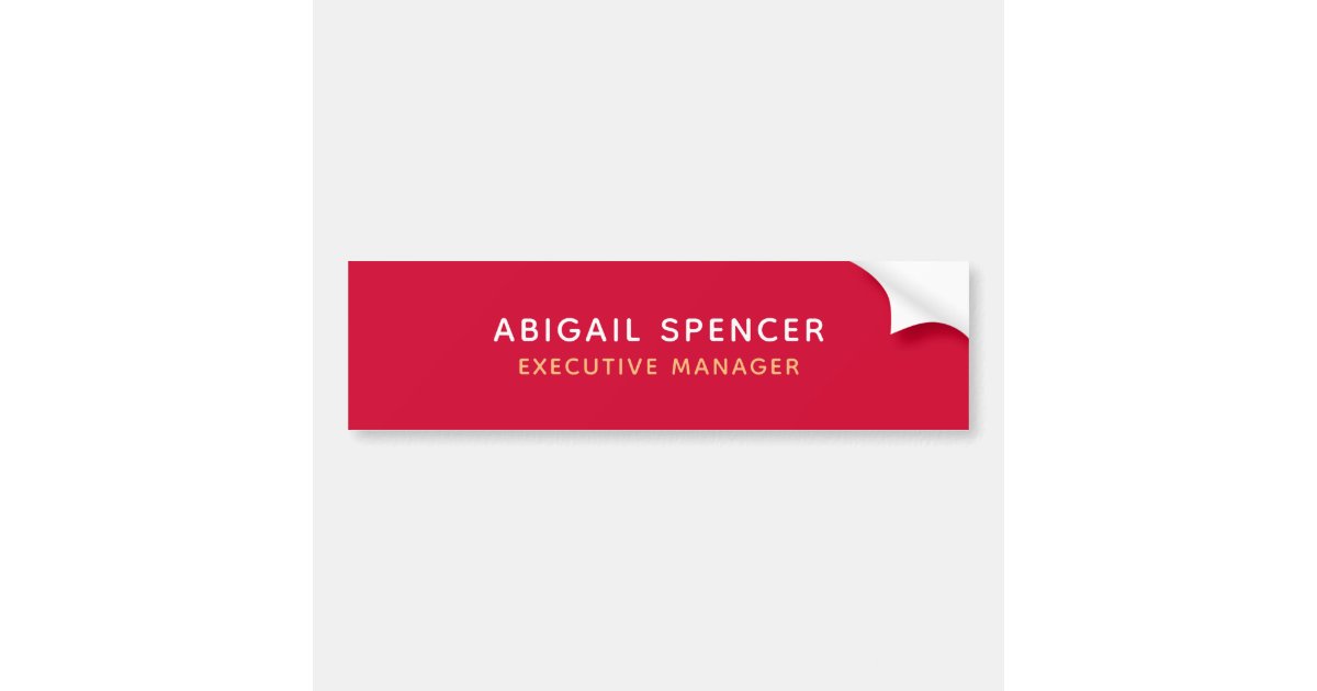 Modern Plain Classy Professional Cherry Red Bumper Sticker | Zazzle