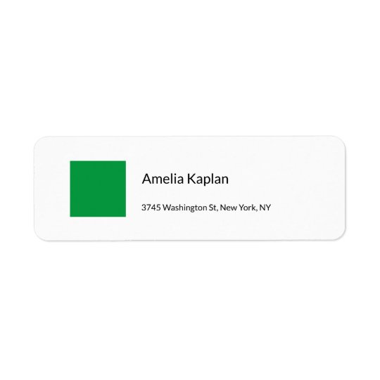 Modern Plain Green White Minimalist Professional Label | Zazzle.com