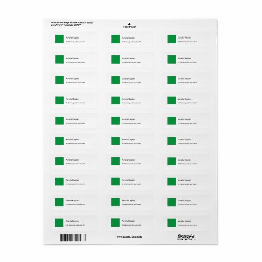 Modern Plain Green White Minimalist Professional Label | Zazzle