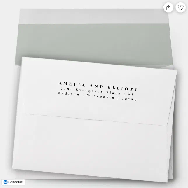 Modern Plain Light Gray Return Address 5x7 Envelope | Zazzle