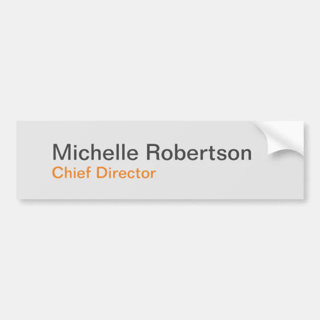 Modern Plain Minimalist Add Own Name Bumper Sticker | Zazzle