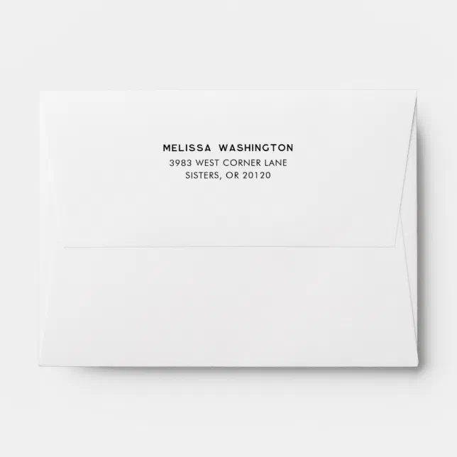 Modern Plain Minimalist Return Address Envelope | Zazzle