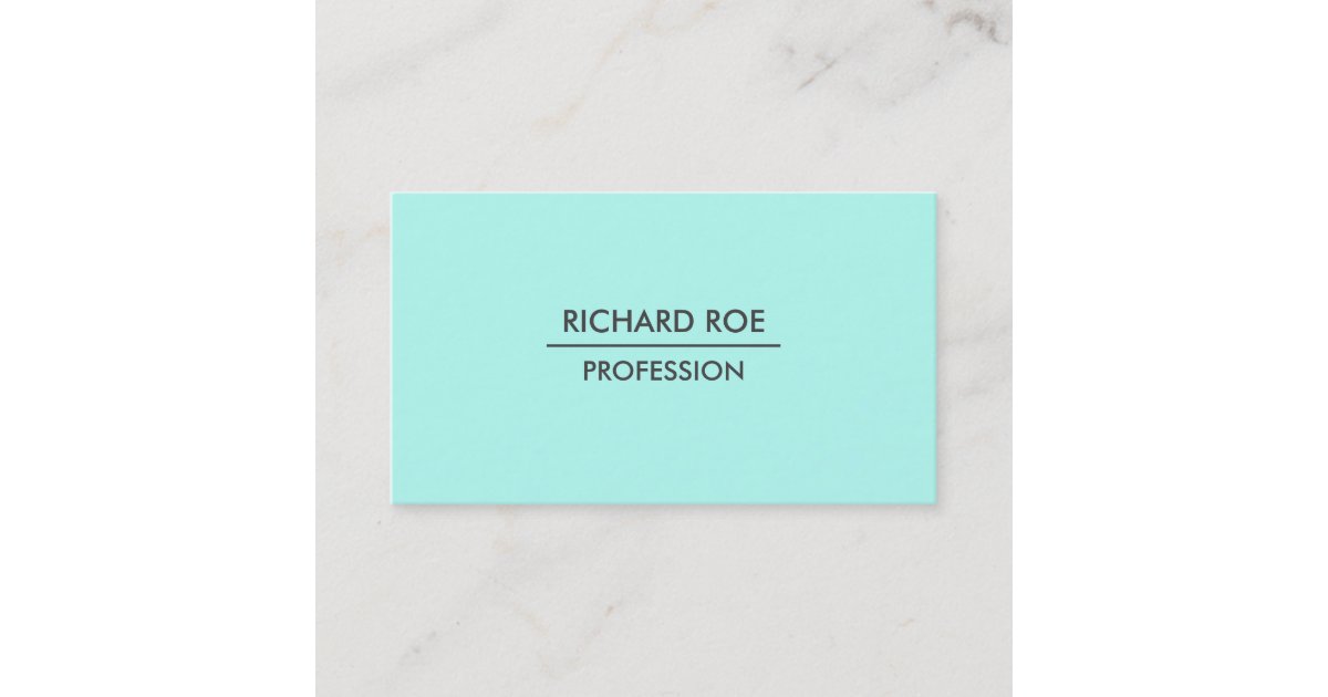 Modern Plain Professional Cyan Business Cards | Zazzle