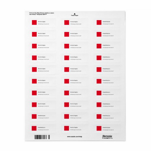 Modern Plain Red White Minimalist Professional Label | Zazzle