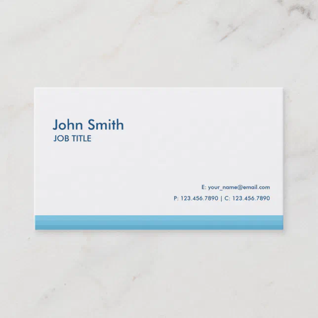 Modern Plain Simple Hi Tech Blue Business Card | Zazzle