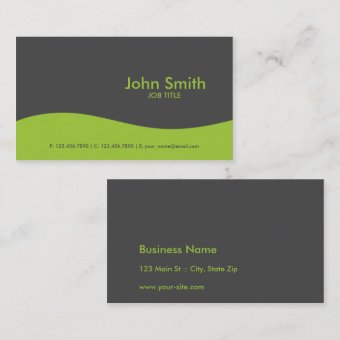 Modern Plain Simple Hi Tech Green Business Card | Zazzle