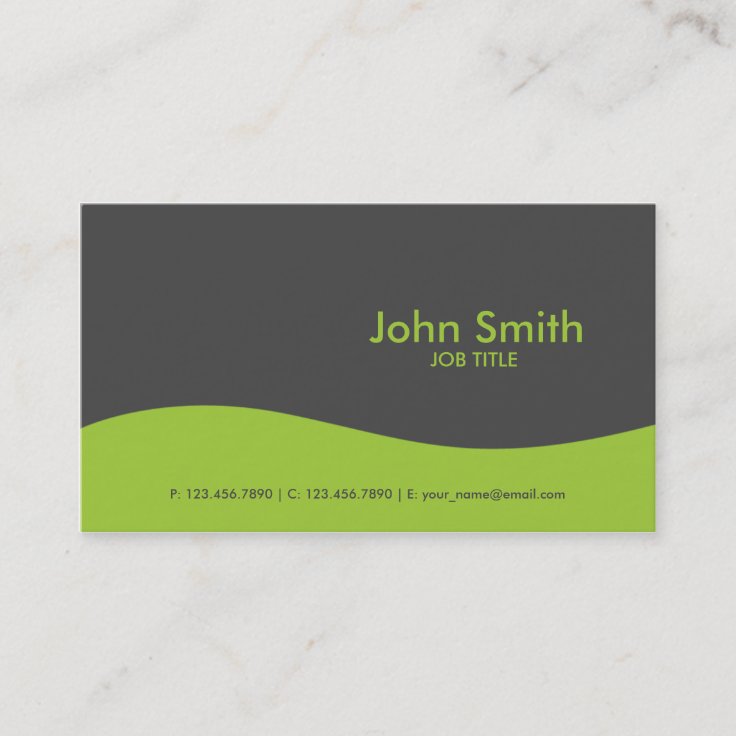 Modern Plain Simple Hi Tech Green Business Card | Zazzle