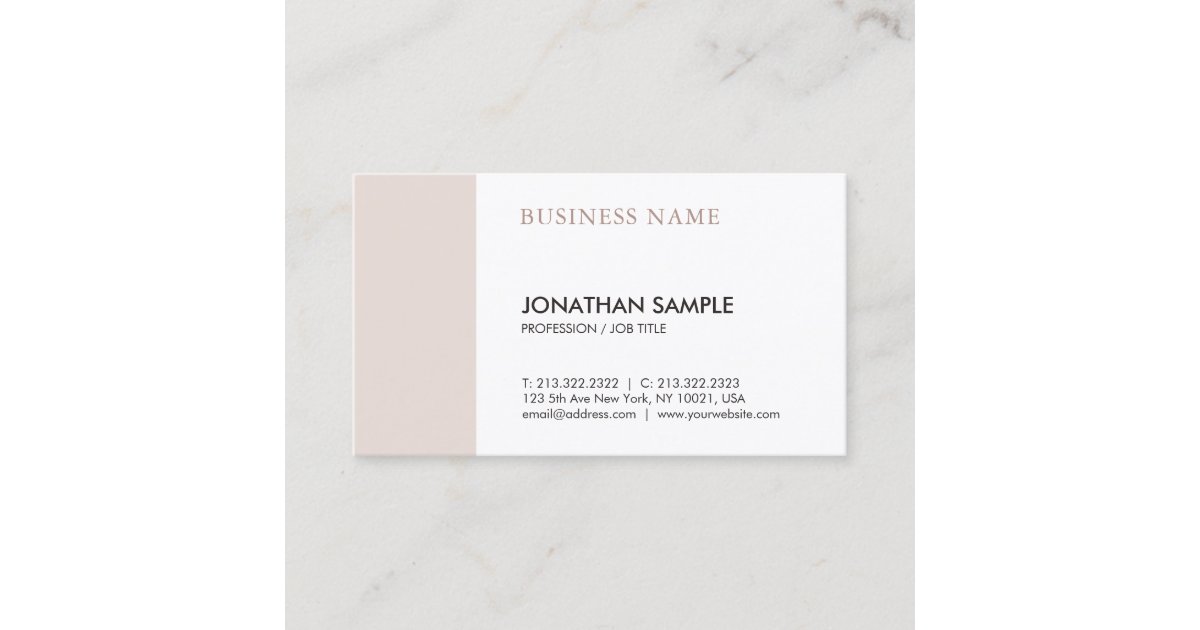 Modern Plain Sophisticated Clean Design Trendy Business Card | Zazzle