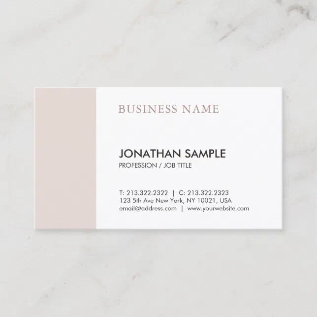 Modern Plain Sophisticated Clean Design Trendy Business Card | Zazzle