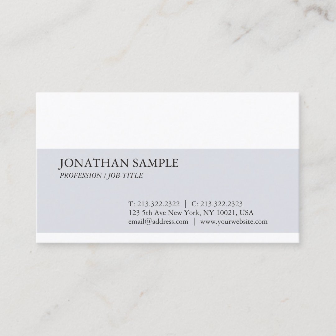 Modern Plain Sophisticated Simple Design Trendy Business Card | Zazzle