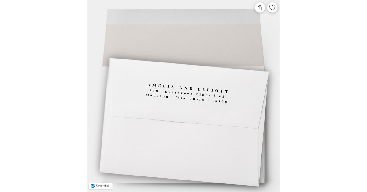 Modern Plain White Linen Return Address 5x7 Envelope | Zazzle