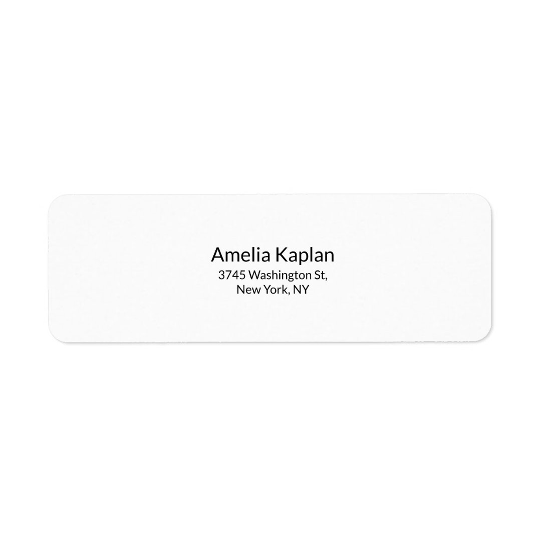 Modern Plain White Minimalist Professional Label | Zazzle