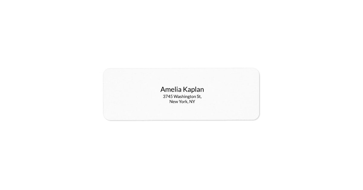 Modern Plain White Minimalist Professional Label | Zazzle