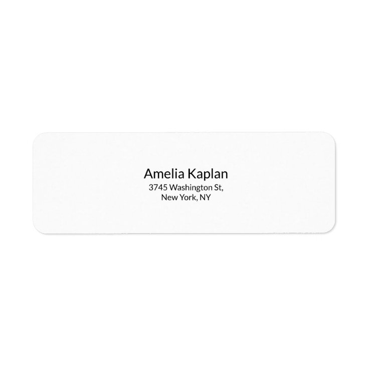 Modern Plain White Minimalist Professional Label | Zazzle