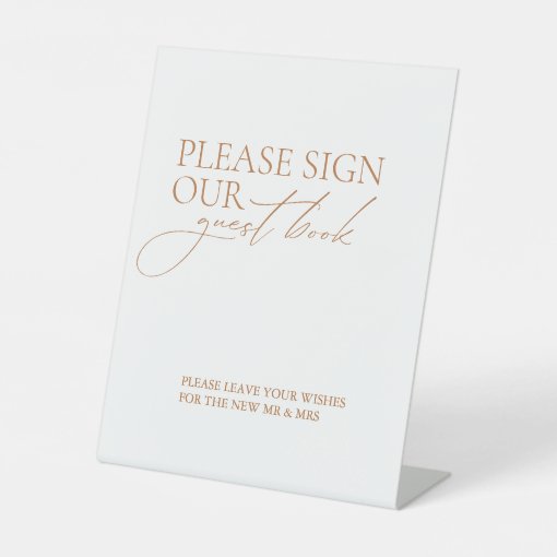 Modern Please Sign Our Guest Book Wedding Sign | Zazzle