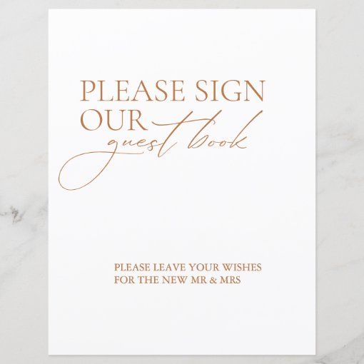 Modern Please Sign Our Guest Book Wedding Sign | Zazzle