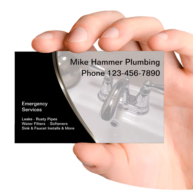 Modern Plumber Sink Faucet Design Business Card | Zazzle