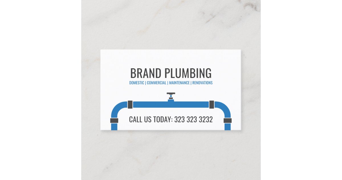 Modern Plumbers, Drain Layers, Plumbing Business Card | Zazzle